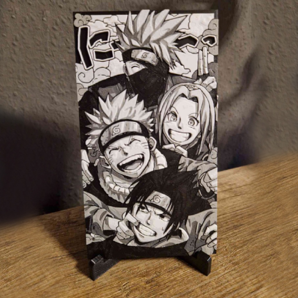 Quadro Decorativo Hueforge Anime Manga Naruto Sasuke Sakura Kakashi ...