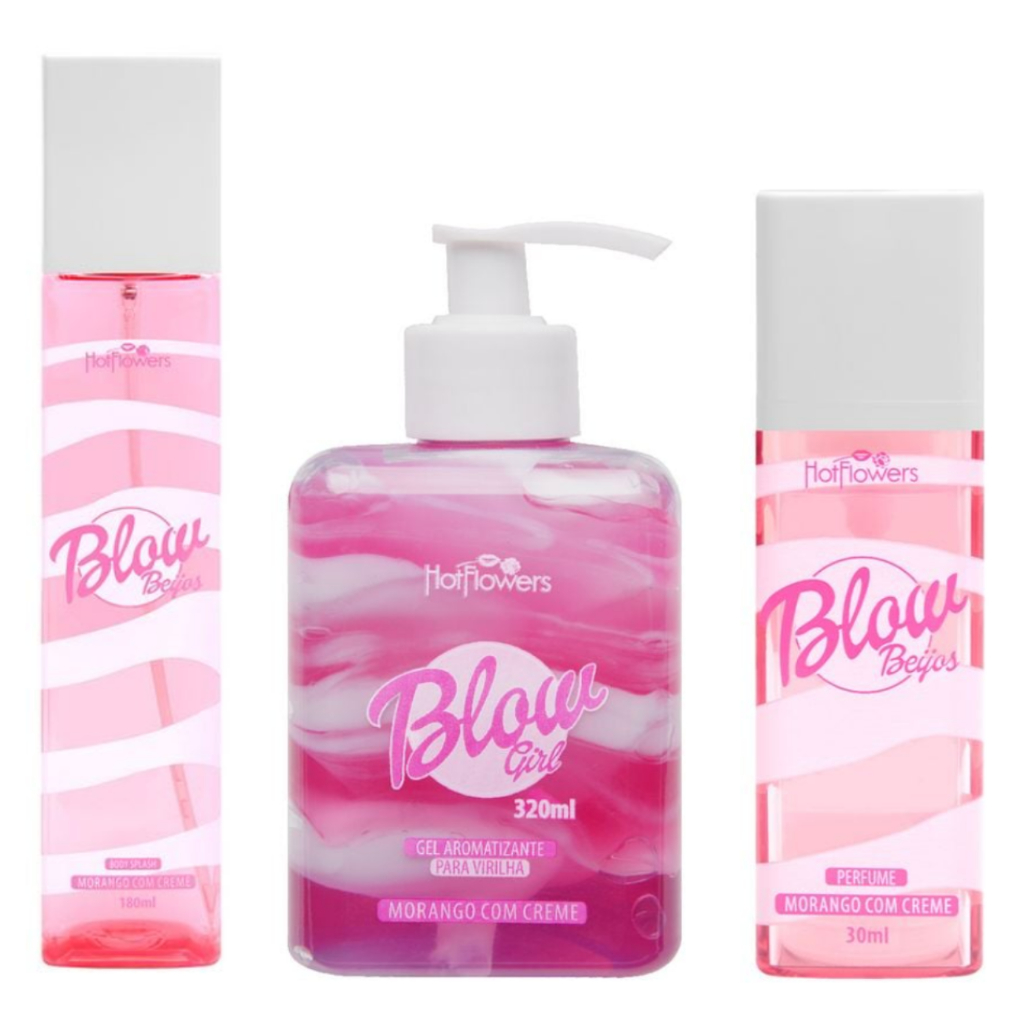 Kit Blow Girl Gel + Body Splash + Perfume Beijos Hotflowers | Shopee Brasil