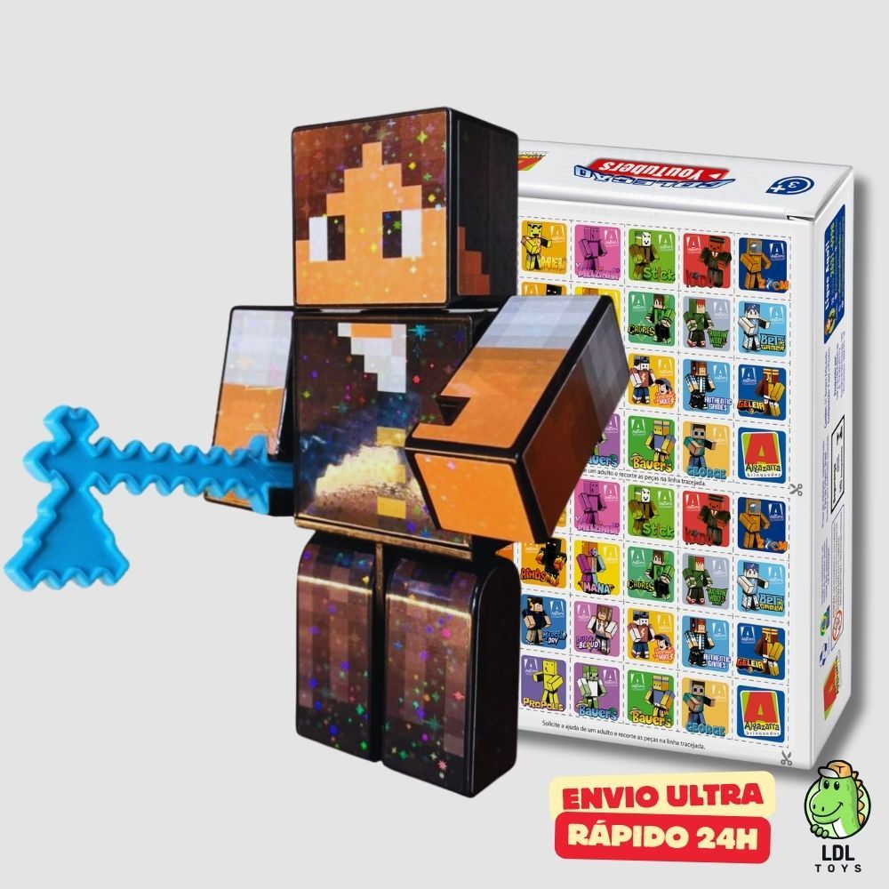 Boneco JazzGhost 15cm Articulado Acompanha 3 Ferramentas Youtuber ...