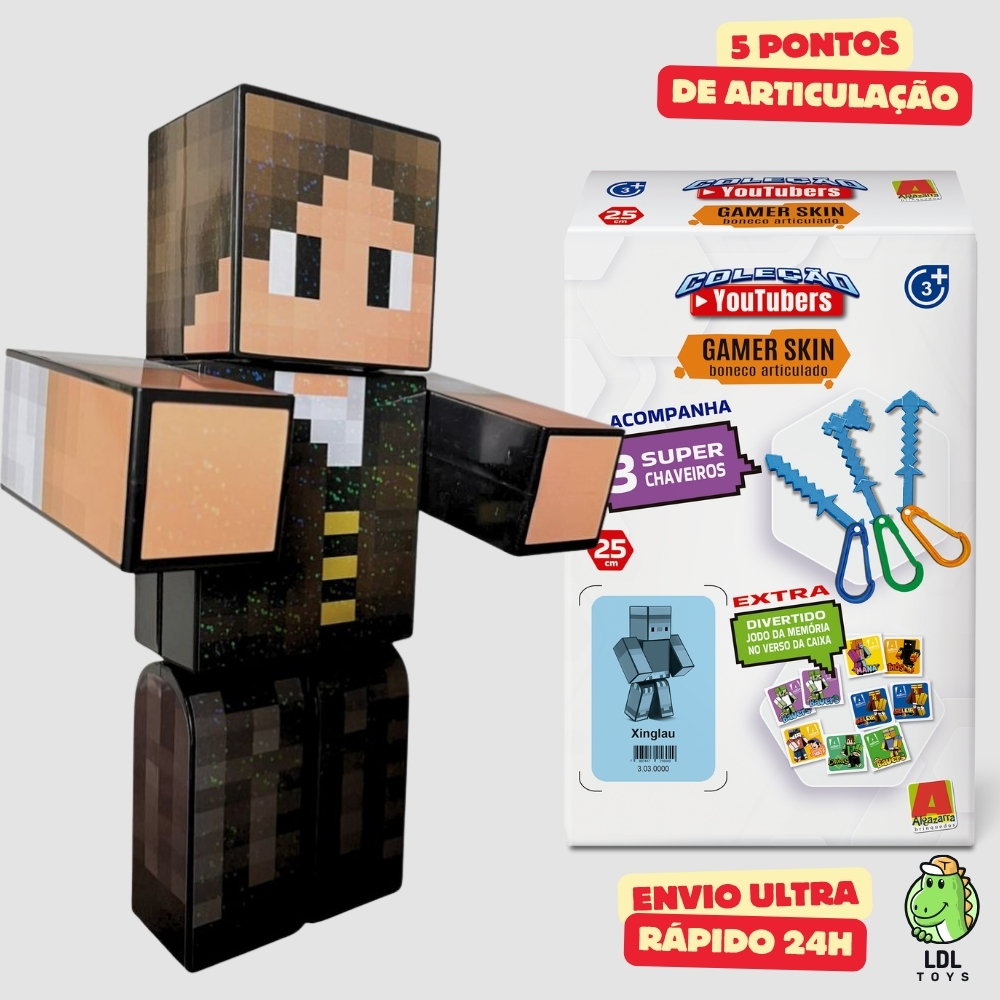 Boneco Articulado JazzGhost 25cm Gamer Youtuber Algazarra | Shopee Brasil