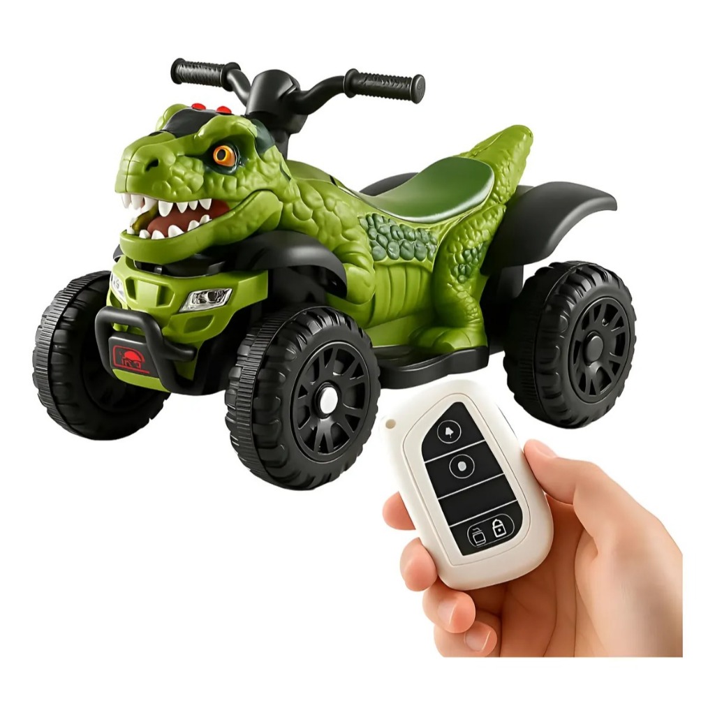 Quadriciclo Elétrico Dino Infantil Carrinho Passeio Controle Remoto ...