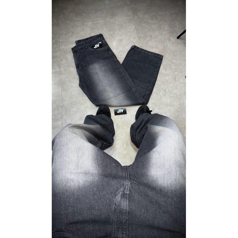 Calça Balão Dazzling Original Larga Jeans-Preto Estonado Baggy | Shopee ...