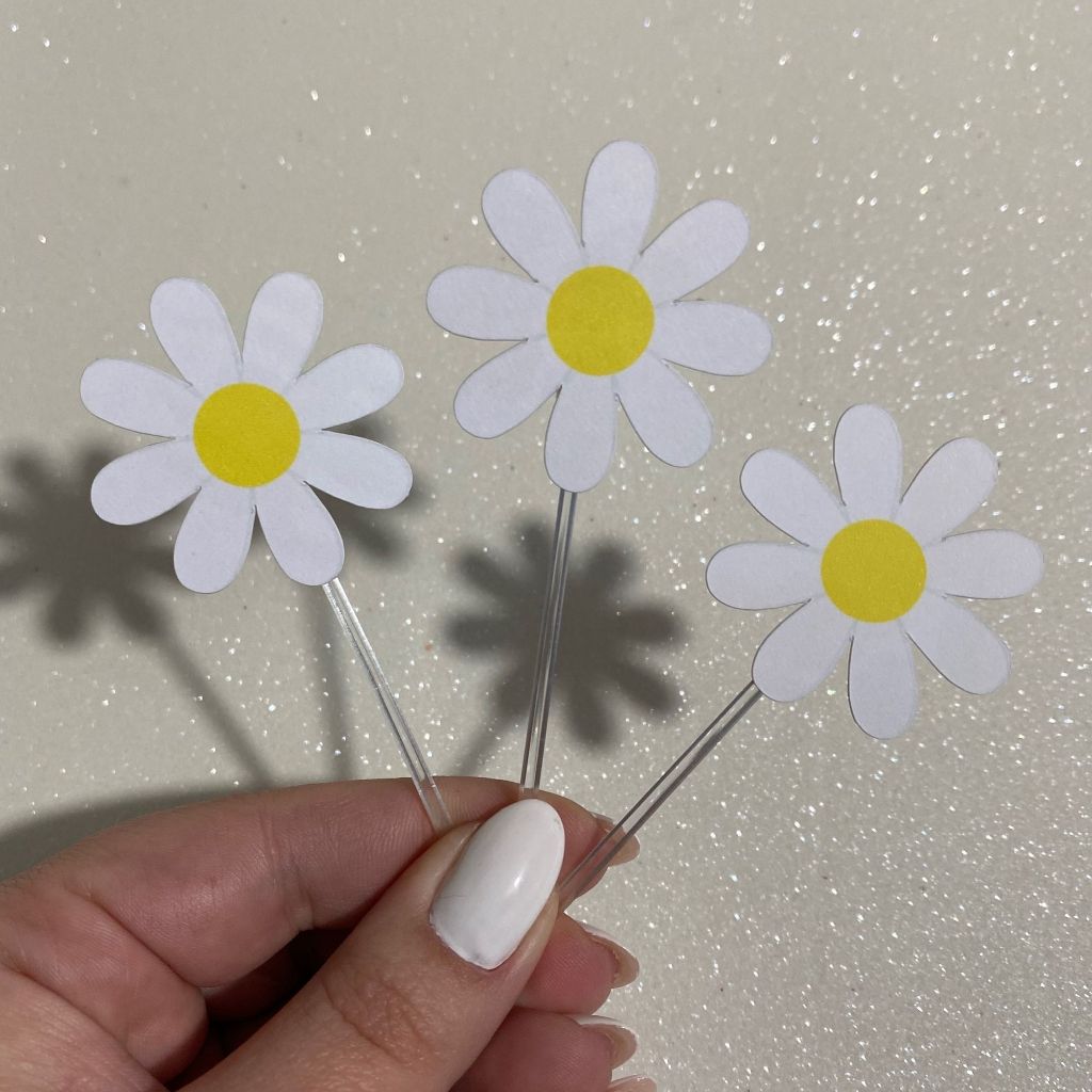 TAGS DE DOCE Margarida | Topper Docinhos | Enfeite Cupcake | Fazemos ...