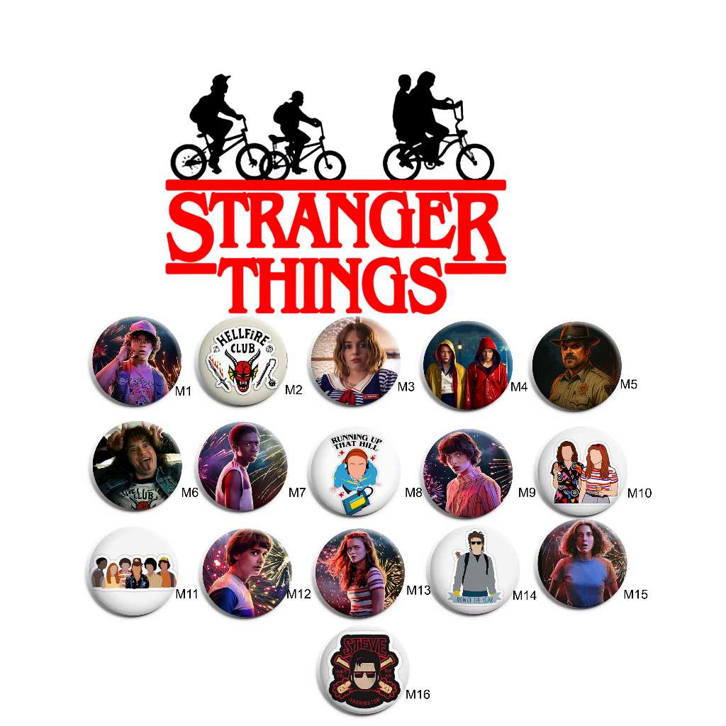 Botton Stranger Things ST 4,4cm Dustin Steve Onze 11 Brenner Nancy ...