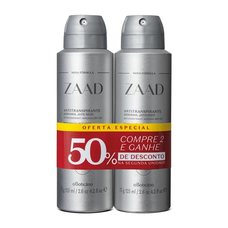 Zaad Tradicional Desodorante Antitranspirante Aerossol 2 x 75g/125 ml ...