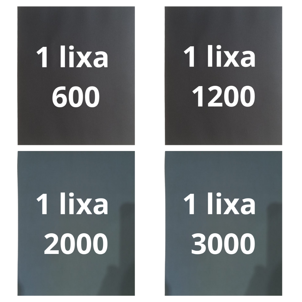 Lixa 600 1200 2000 3000 Kit 1 ou 2 Folhas Grão D'água Polimento ...