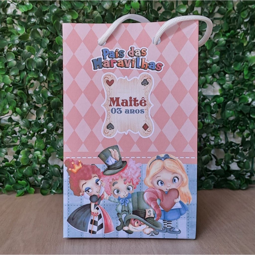 Sacolinha Surpresa Alice Países das Maravilhas Personalizadas/TAMANHO M ...
