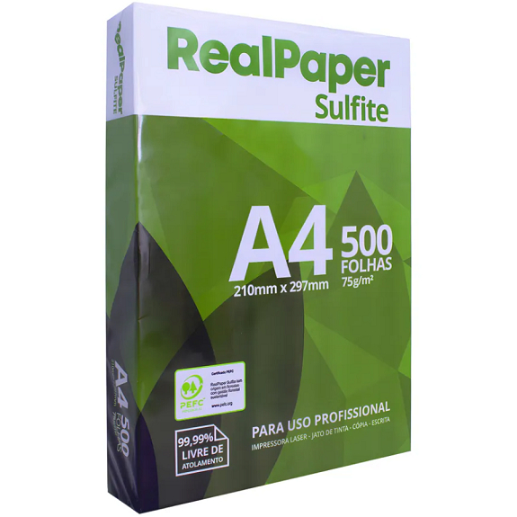 Papel Sulfite A4, Branco, Gramatura 75mg/m², Pacote com 500 Folhas ...