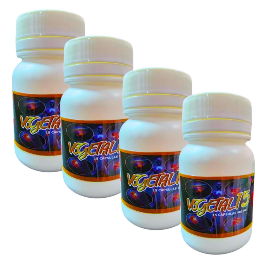 Kit 4 Frascos Vegetal 15 - Suplemento Alimentar 500mg ORIGINAL | Shopee Brasil