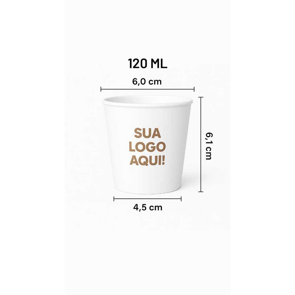 Copos de Papel Personalizados 120ml - Logo da Marca para Consultórios ...