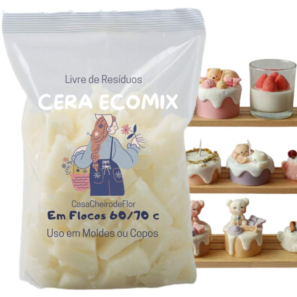 Parafina de Soja Ecomix Para Vela Artesanal 1kg | Shopee Brasil