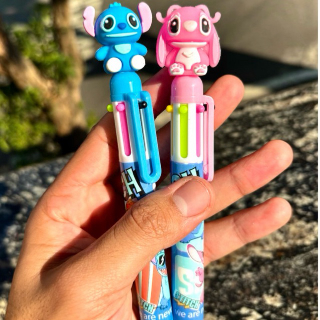 Canetas Stitch e Angel 10 Cores ou 6 Cores – Fofas, Lindas e Coloridas ...