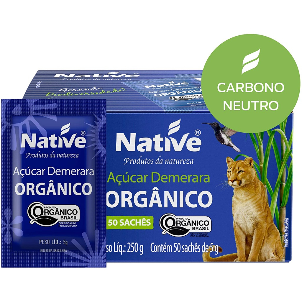Açúcar Demerara Organico Em Sachês Native - | Shopee Brasil