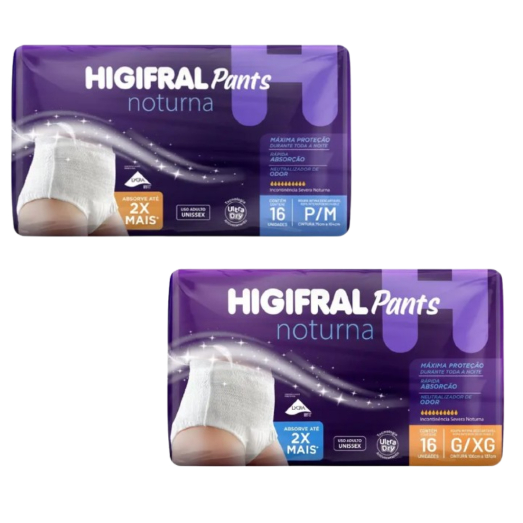 Fralda Calça Geriátrica Higifral Pants Noturna Com 16 Tamanho G/XG P/M ...