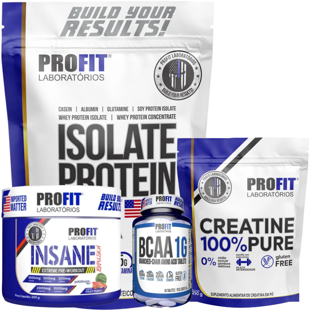 WHEY ISOLATE PROTEIN MIX 900G + CREATINA PURA 250G + PRÉ TREINO INSANE ...