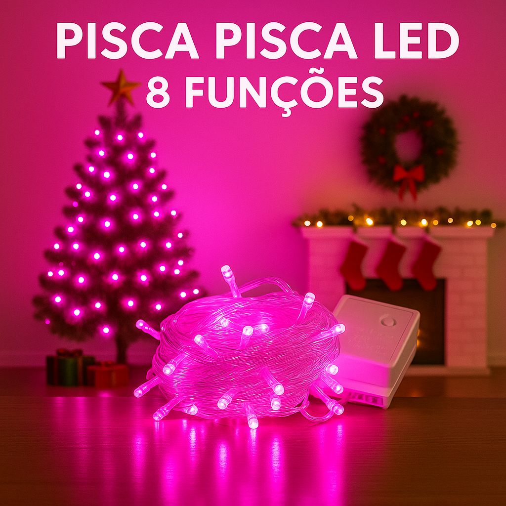 Pisca Pisca 9 Metros Lampada Led Cordao 127V 100 Lampadas Led Durável ...