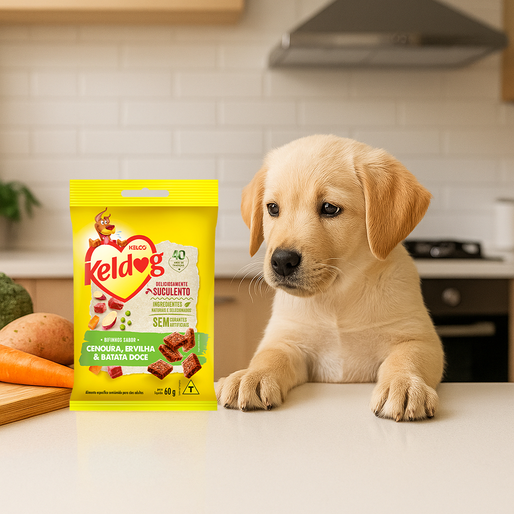 Keldog Bifinho Mini Sabor Cenoura, Ervilha e Batata Doce 60g - Sem ...