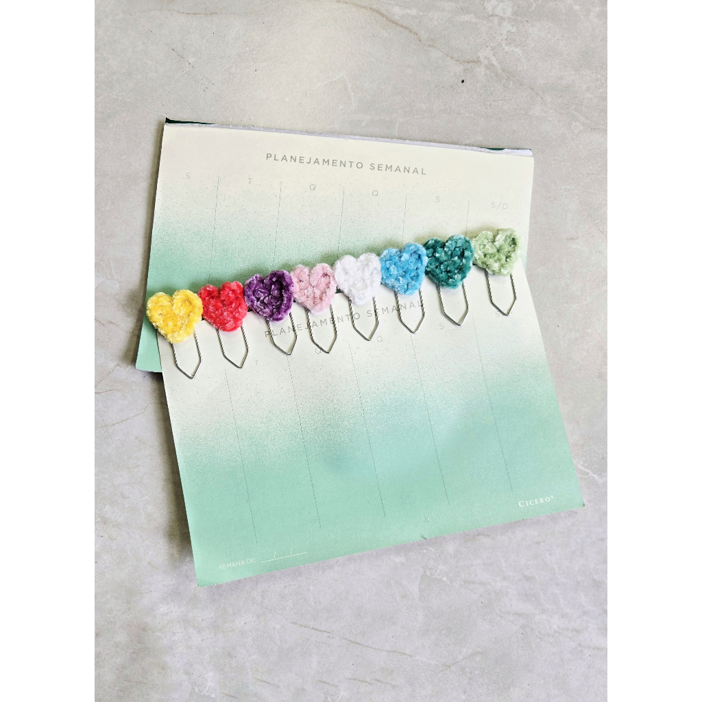 Clips Coração para decorar ou marcar planner, bullet journal ou ...