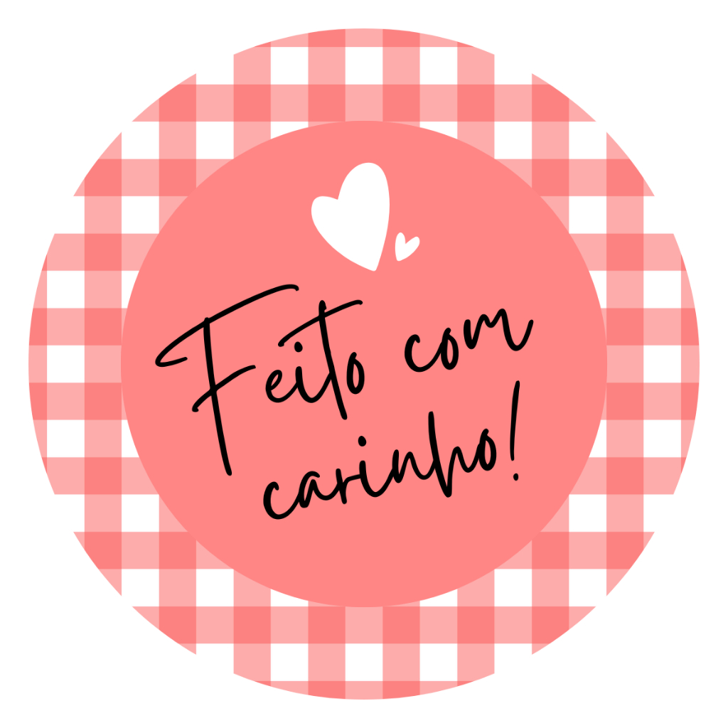 40 Etiqueta Adesiva Feito Com Carinho 4cm | Shopee Brasil