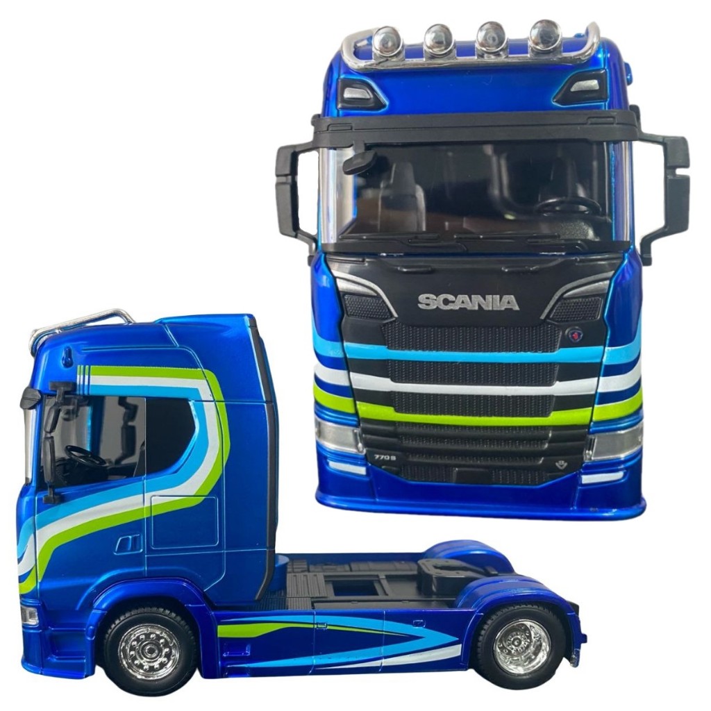 Miniatura Caminhão Scania 770s V8 Toco Azul - Escala 1/43 | Shopee Brasil