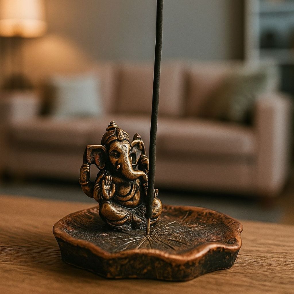 Incensário Ganesha Decorativo Bronze – Suporte para Varetas de Incenso ...