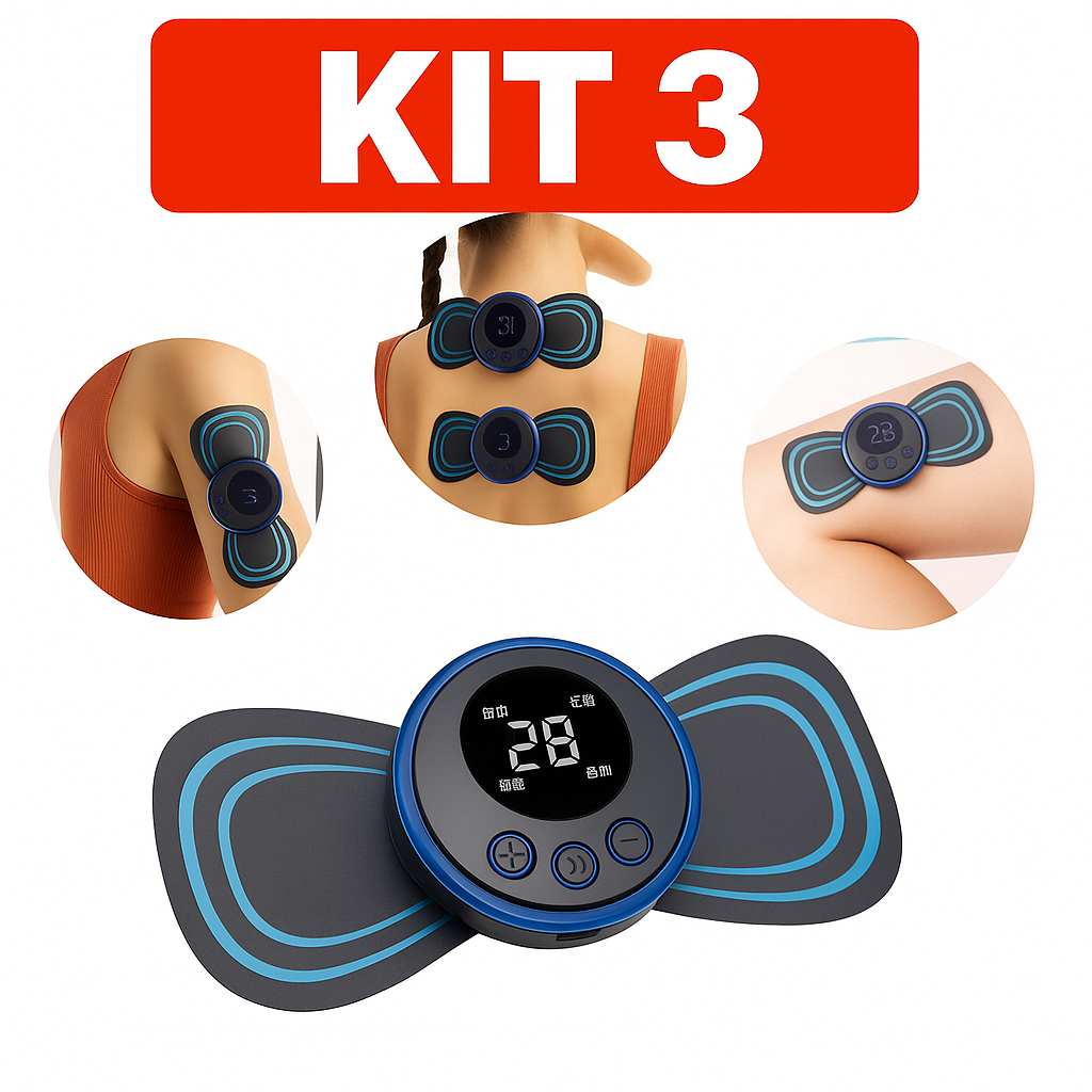 Kit 3 Mini Massageador Portátil Elétrico Recarregável Alívio Dores ...
