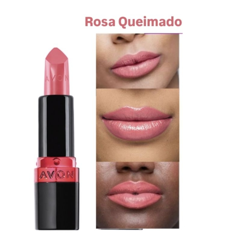 Batom Avon ultracremoso Rosa Queimado FPS50 | Shopee Brasil