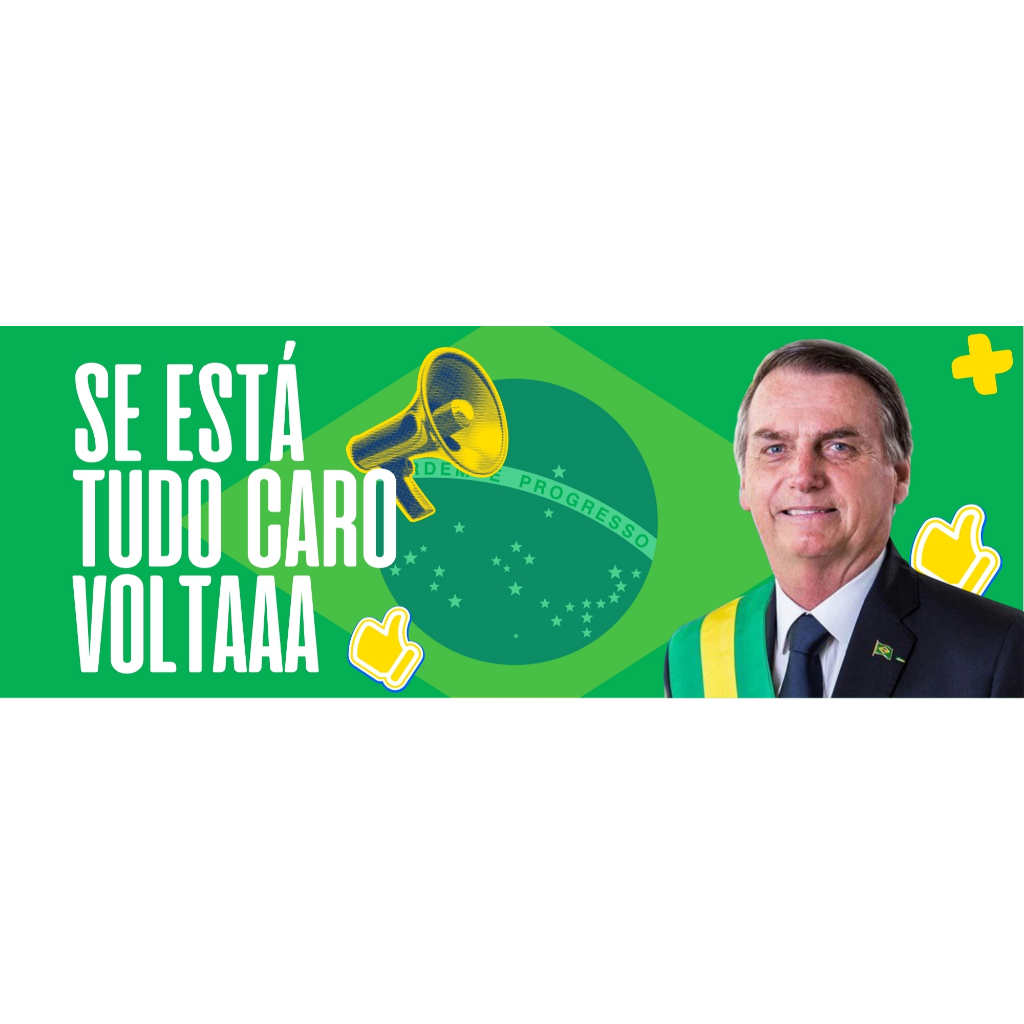 Adesivos Bandeira - Bolsonaro - 6 unidades - tamanho 22x8 cm - vinil a ...