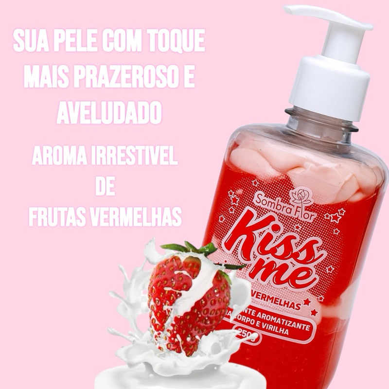 Gel Corporal Kiss Me Sombra Flor 250g Refrescante Hidratante Aroma ...