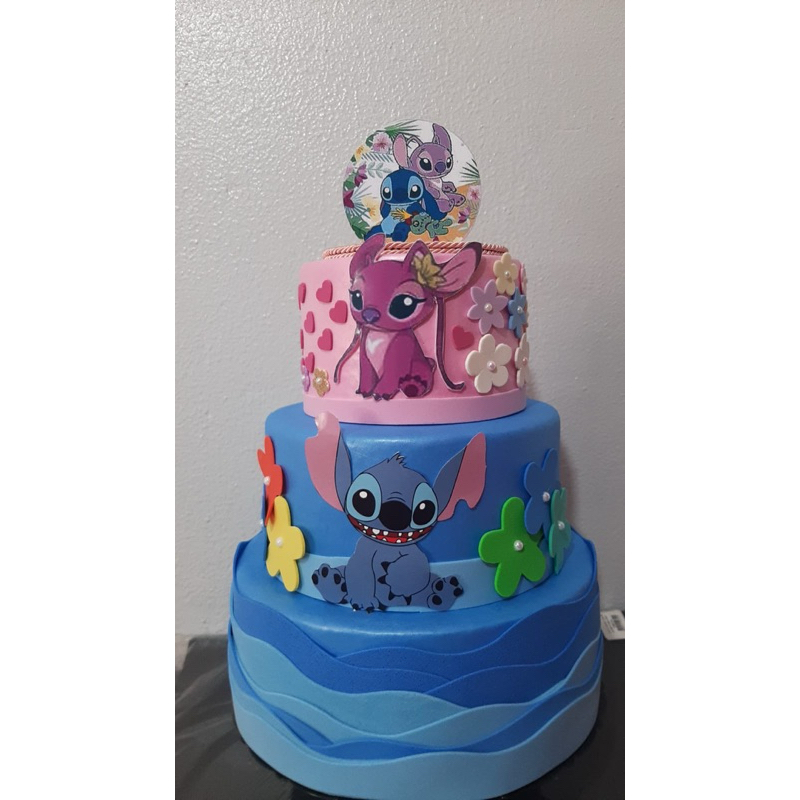Bolo Fake Stich e Ângel | Shopee Brasil