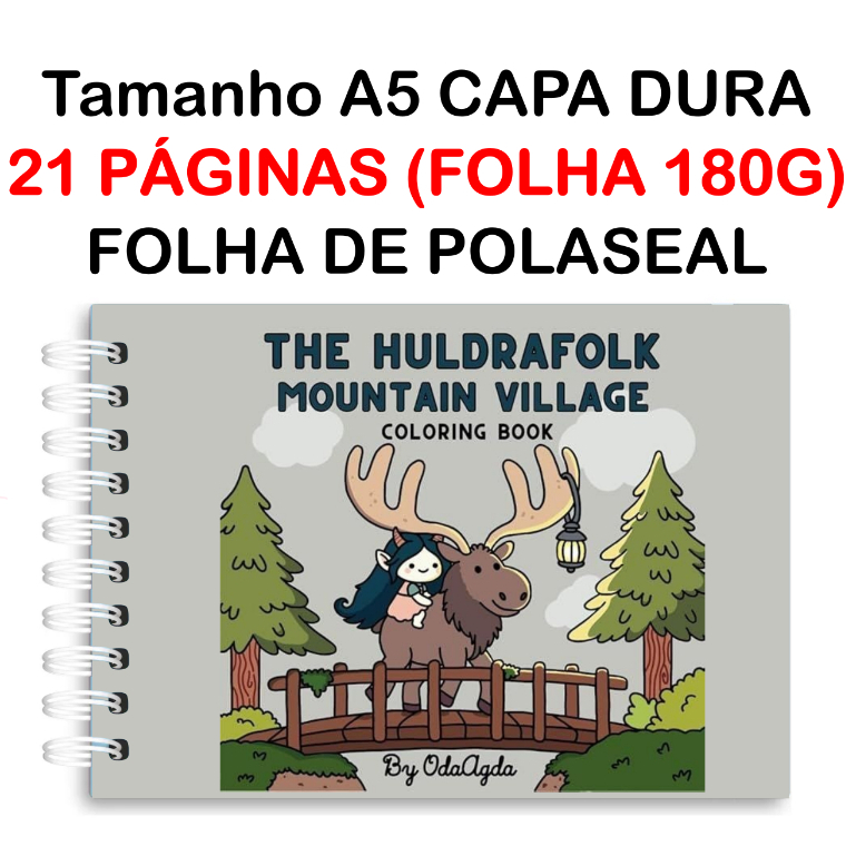 Livro de Colorir The Huldrafolk Mountain Village com 21 desenhos ...