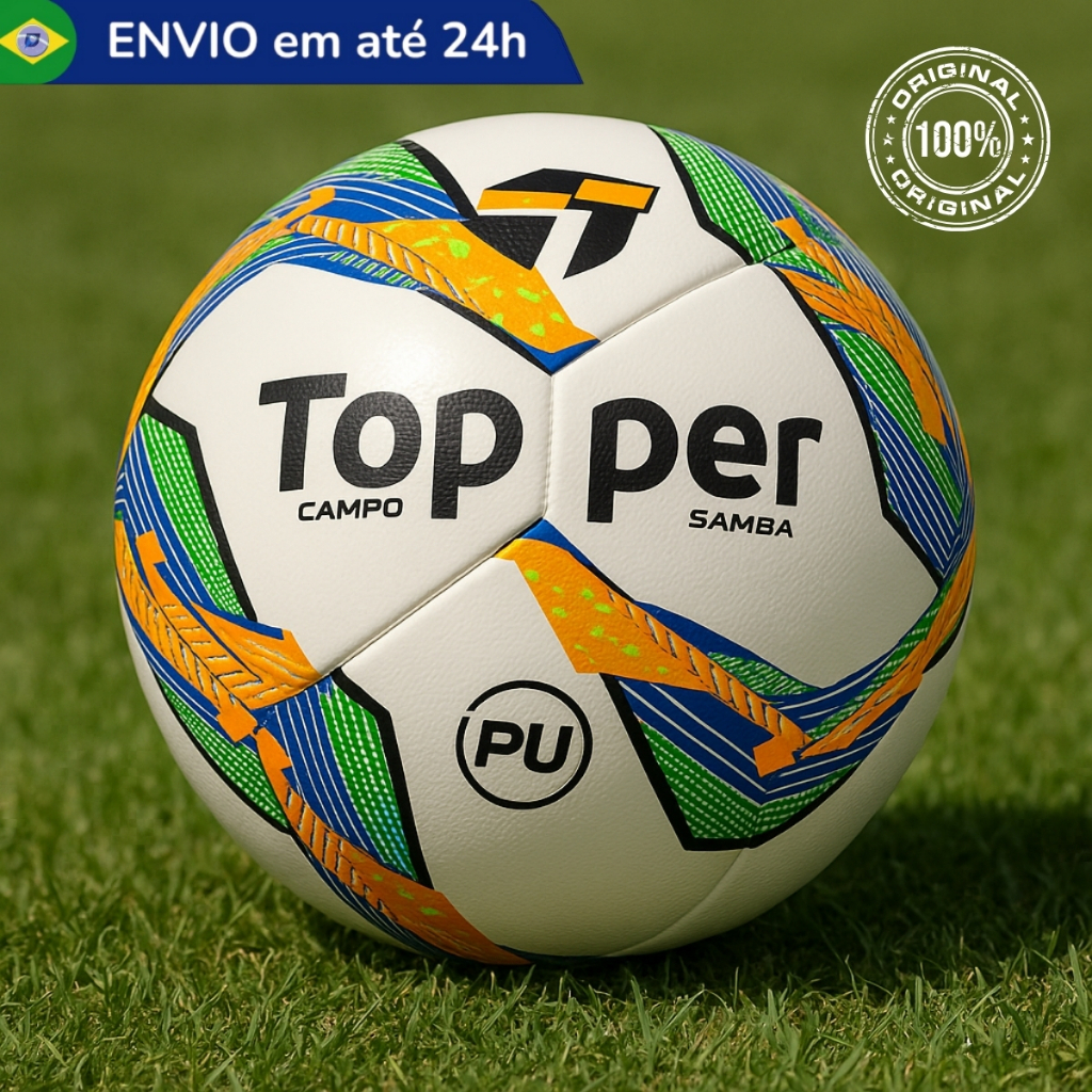 Bola Futebol Topper Campo Tamanho 5 Oficial Padrão Grama Natural Adulto ...