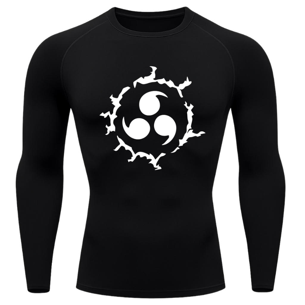 Camiseta Compressão Manga Longa Anime Naruto Símbolo Marca Maldição ...