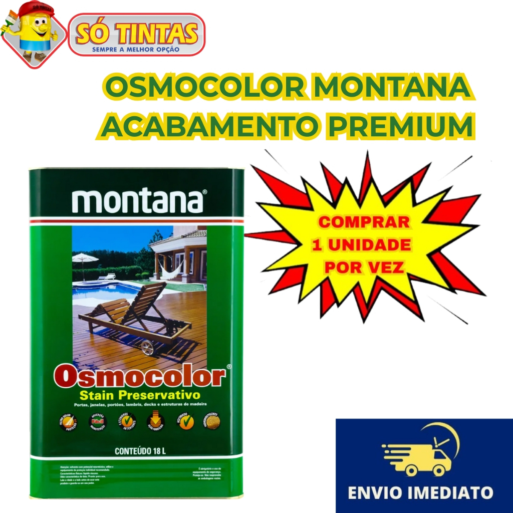 Verniz Stain Osmocolor Castanho UV Deck Montana 18 L Acetinado – Deck e ...