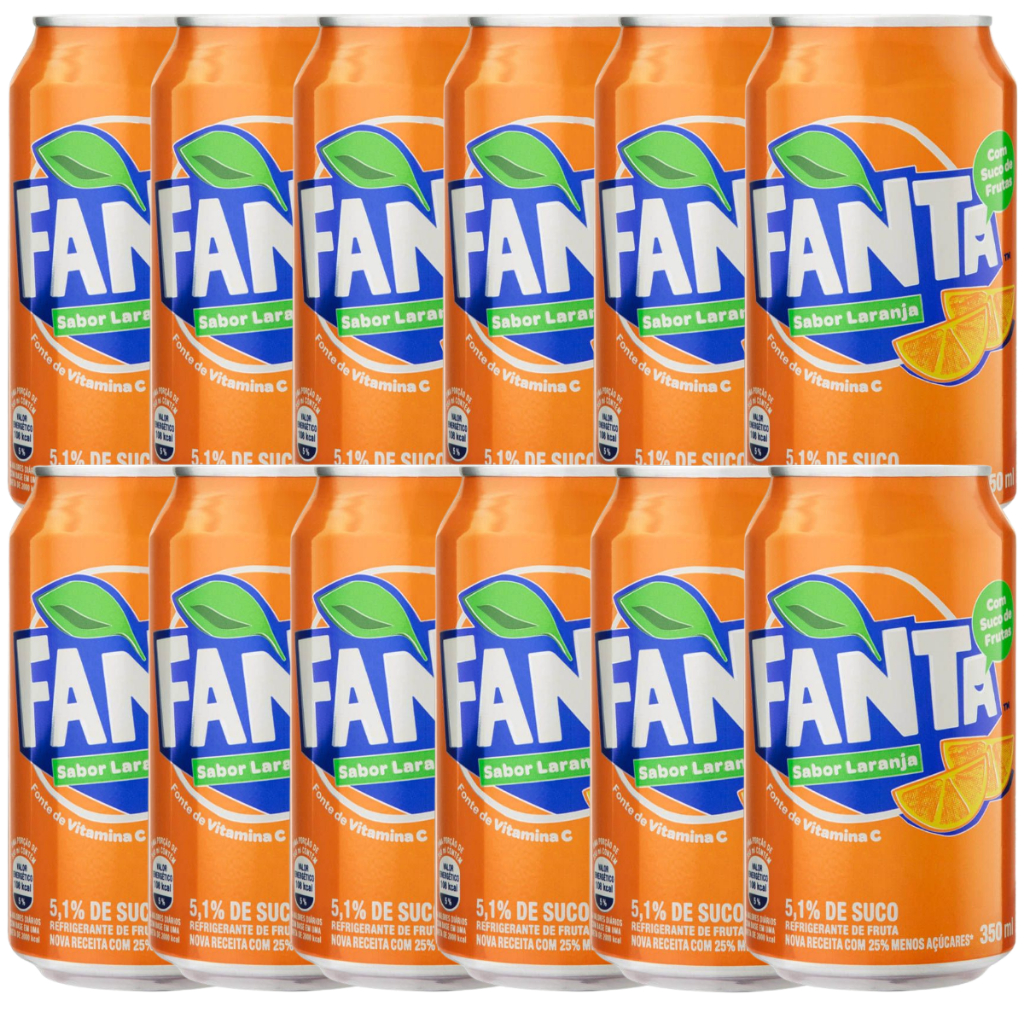 Refrigerante Fanta Laranja Kit 12 uni 350ml fardo atacado | Shopee Brasil