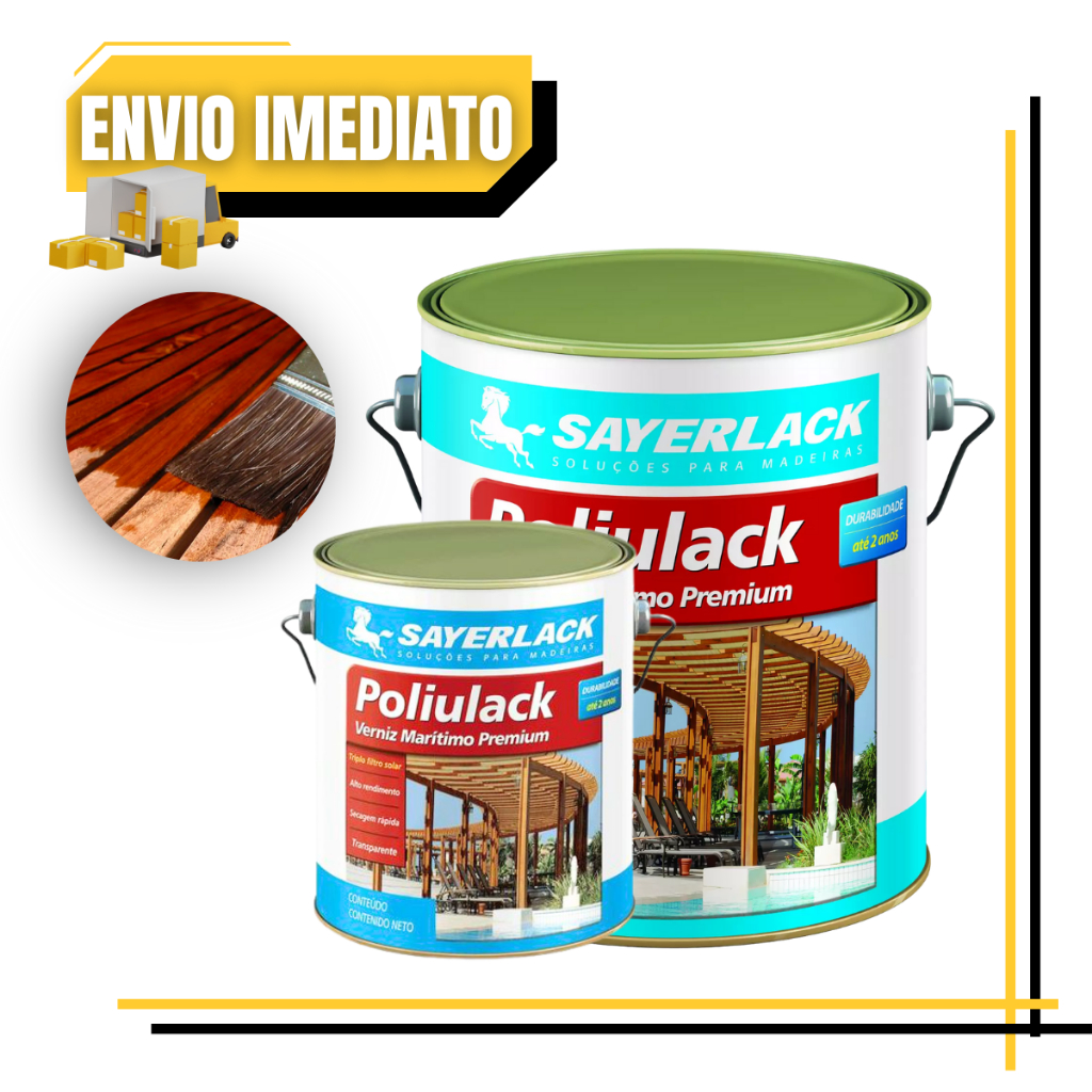 Verniz Sayerlack Premium Brilhante 3,6L Para Madeira Com Proteção ...