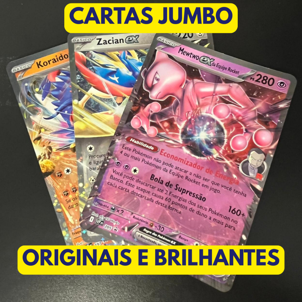 Cartas Jumbo de Pokémon - Cartas Gigantes - Vários Modelos | Shopee Brasil