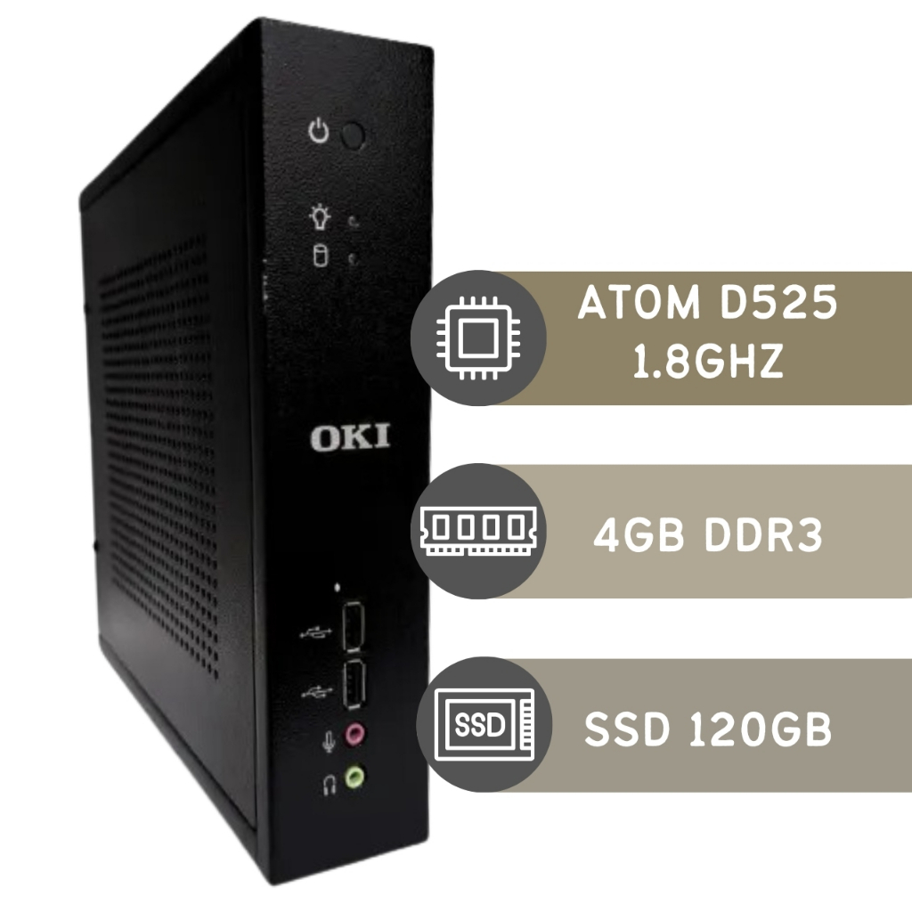 Mini PC OKi 2030 – Atom D2250 / 4GB RAM / SSD 120GB – Pronto para uso ...