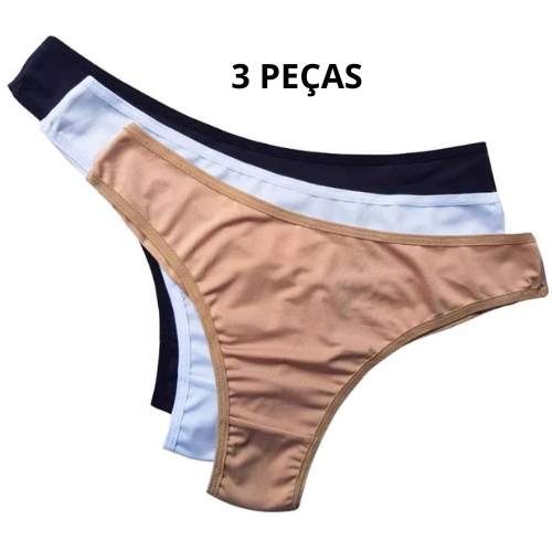 Kit 3 Calcinhas Básicas Femininas em Microfibra Fio Duplo – Moda Íntima ...
