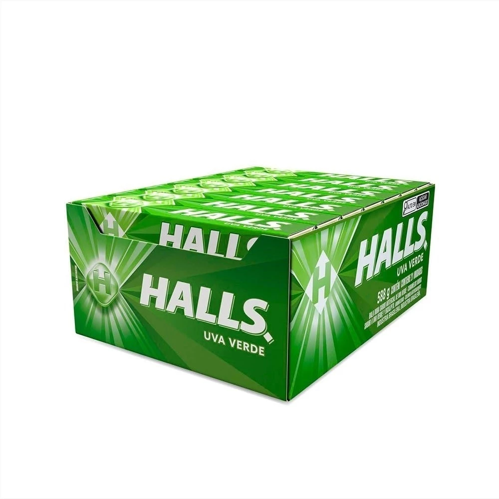Drops Halls Uva Verde Sabor Suave e Refescante Dp Com 21Unidades de ...