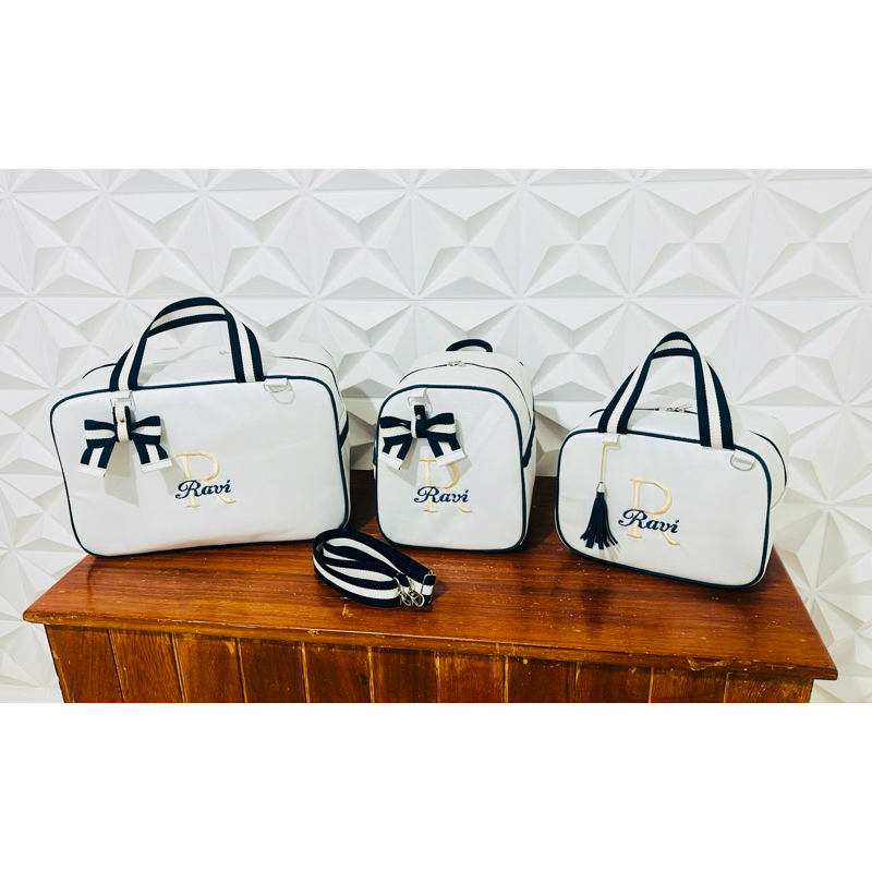 Kit Bolsa Maternidade Mala Personalizado 3 Peças | Tiara Baby | Shopee ...