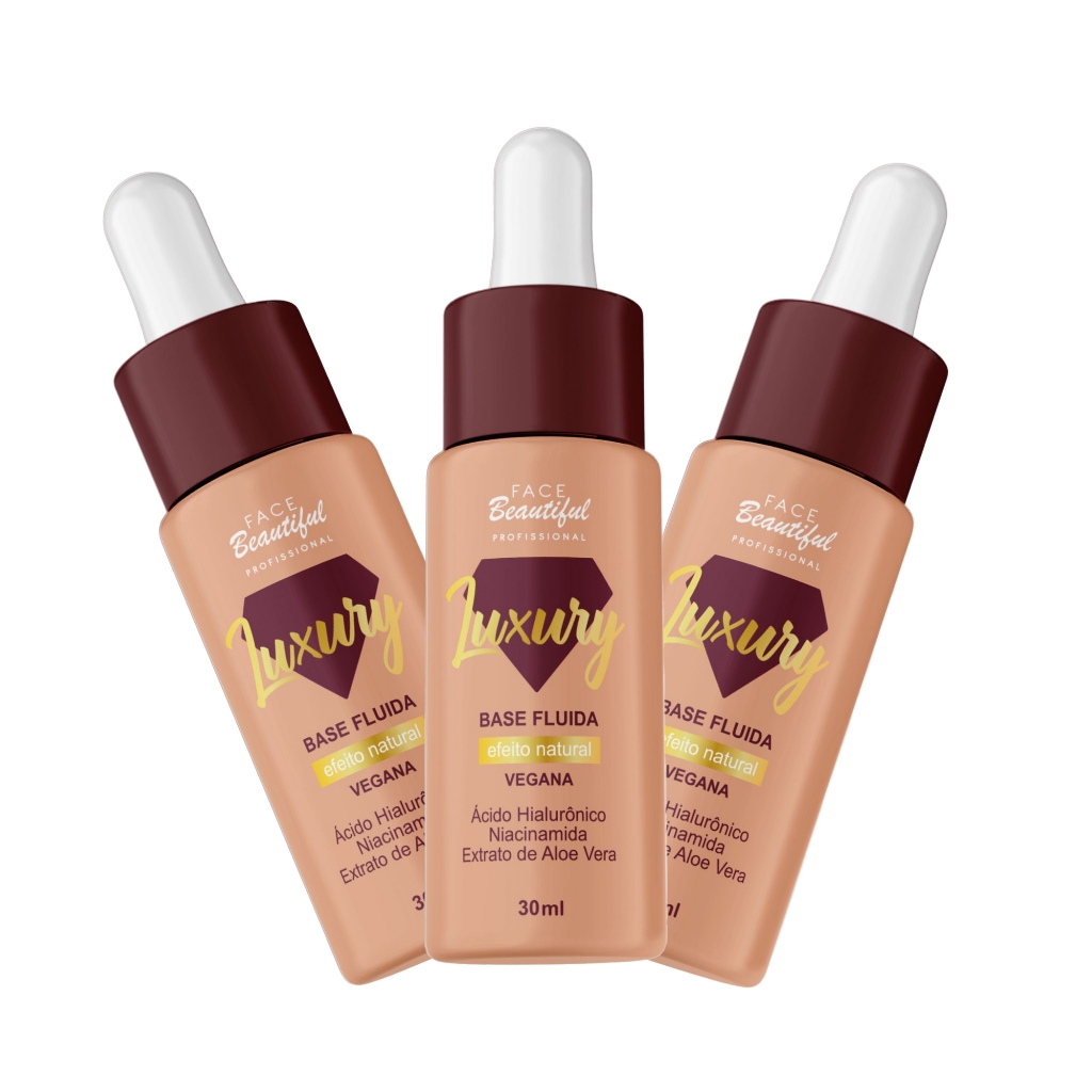 Base Conta Gotas Vegana Fluida Luxury - Face Beautiful | Shopee Brasil