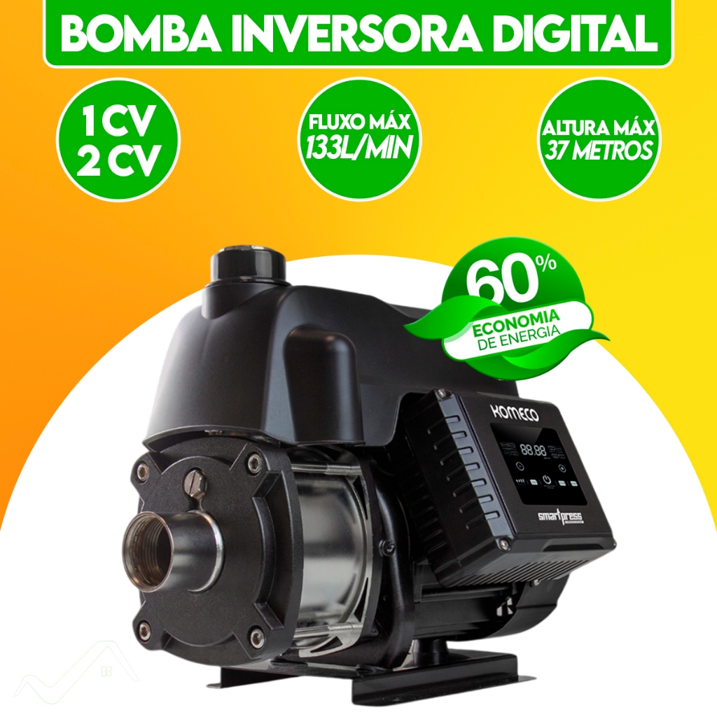 Bomba Digital Inversora Pressurizadora 133 Litros/min Mais Economia de Energia Smartpress ...