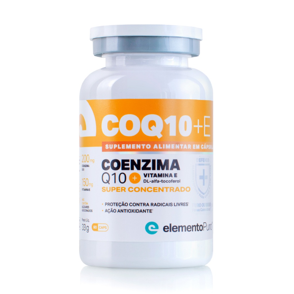 Coenzima Q10 200mg + Vitamina E 150mg CoQ10+E Super Concentrado 60cps Sem Sabor elementoPuro ...