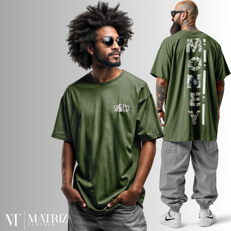 Camisa Oversized Masculina Streetwear Money 100% Algodão Premium ...