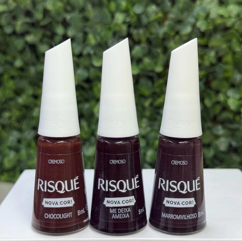 Kit 3 Esmalte Risque Nova Cor ChocoLight, Me Deixa Ameixa e ...