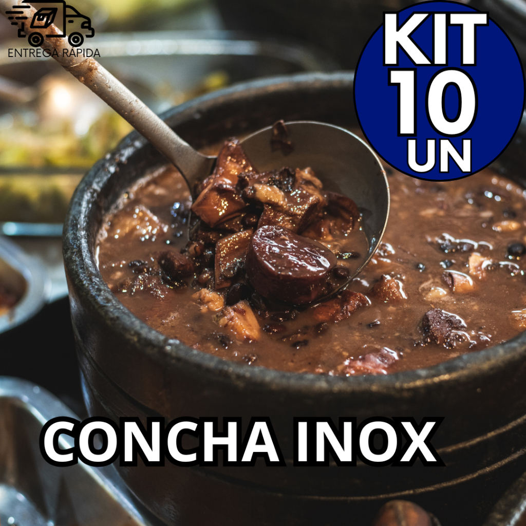 Kit 10 Concha de Inox Casa Cozinha Restaurante Lanchonete Bar Buffet ...