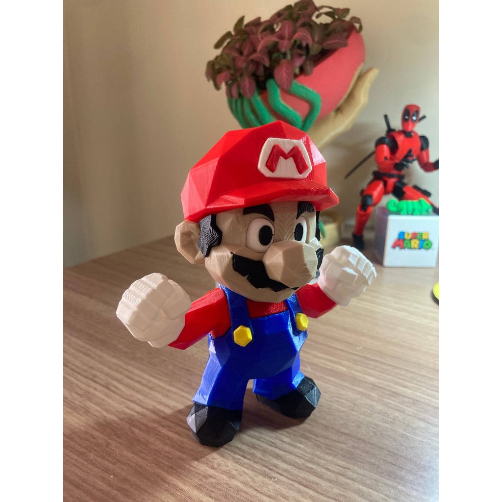 Super Mario Bros Poligonal Boneco de 15cm o Encanador mais famoso do ...