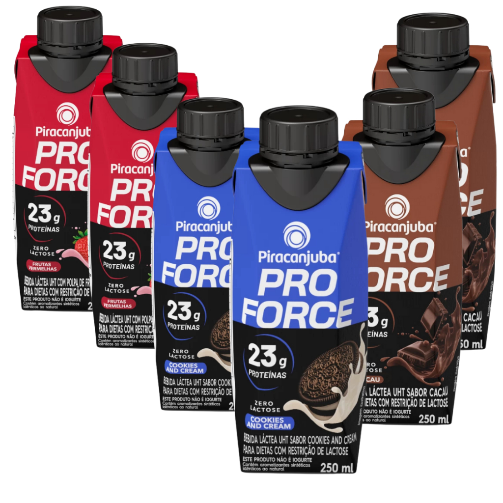 Piracanjuba 23g Whey Proteína Bebida Láctea Uht Pro Force Pack 6x250ml | Shopee Brasil