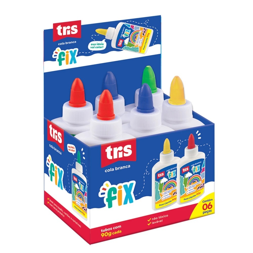 COLA BRANCA TRIS FIX 90G | Shopee Brasil